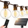 100FT Solar String Lights Outdoor , G40 Patio Lights Shatterproof Bulbs ...