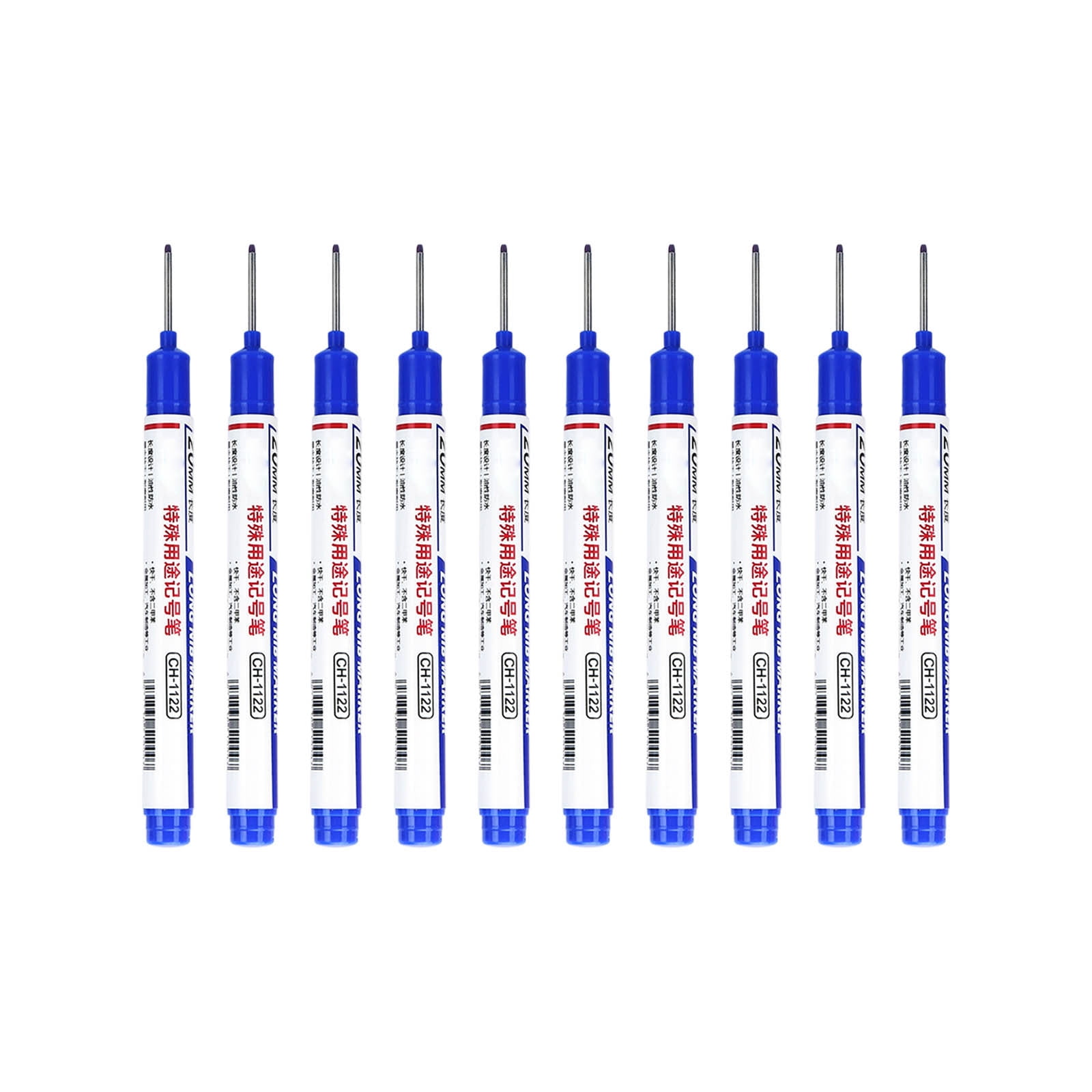 100Fens 10pcs Long Head Hole Marker Permanent Markers Carpenter Ink ...