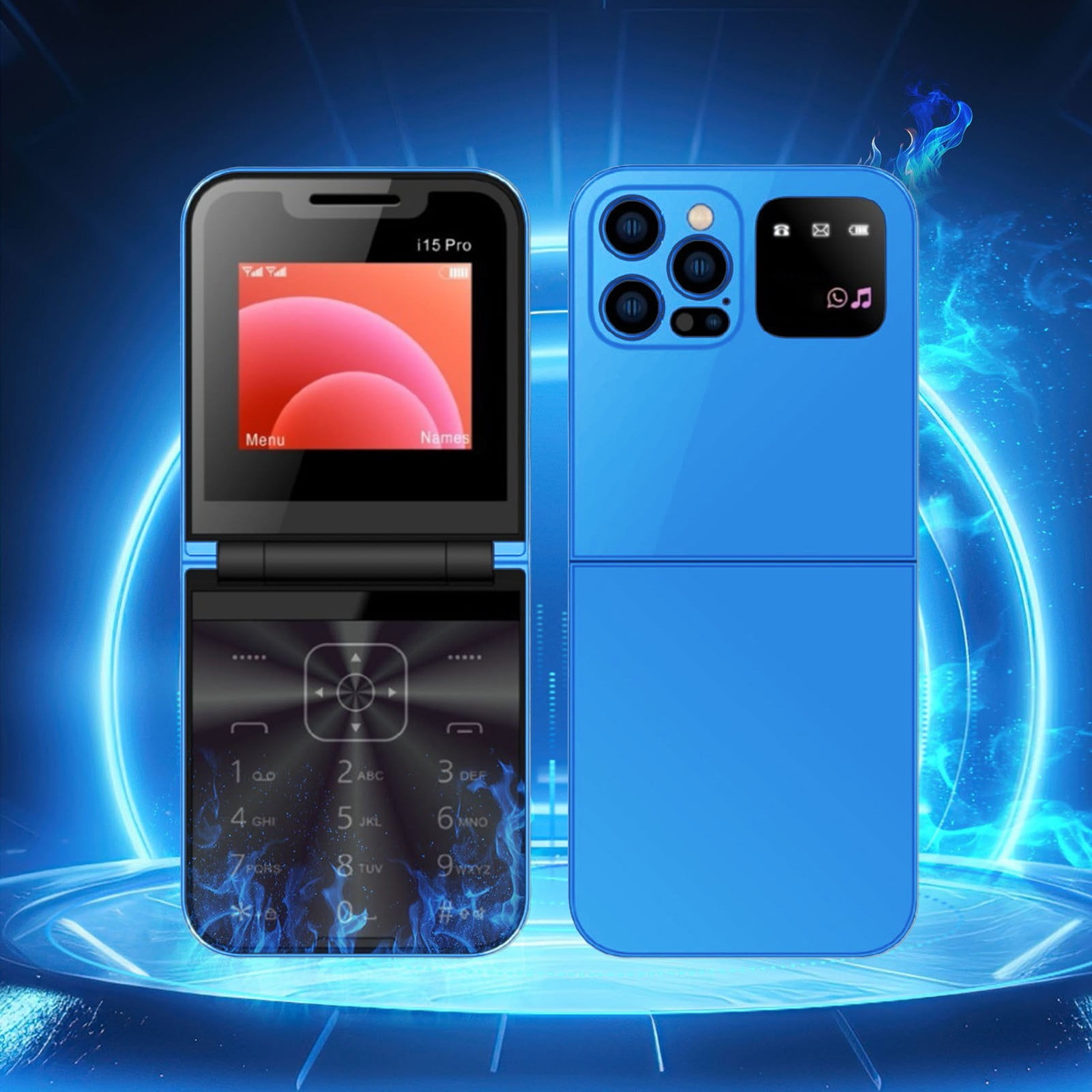 100Fens 2024 New Mini Flip Mobile Phone 2 SIM Card Small Display ...