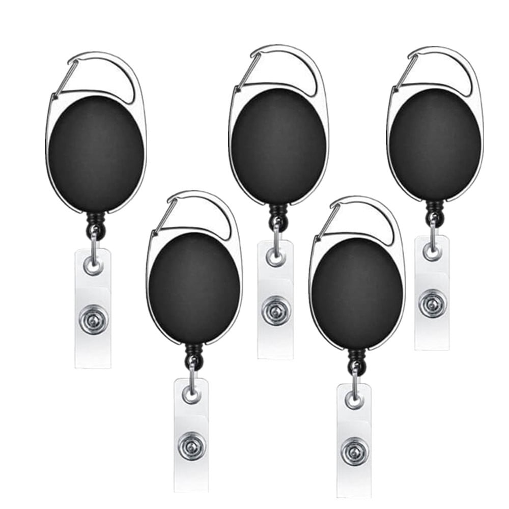 100Fens 5Pcs Retractable Reel Id Badge Lanyard Name Tag Key Card Belt ...