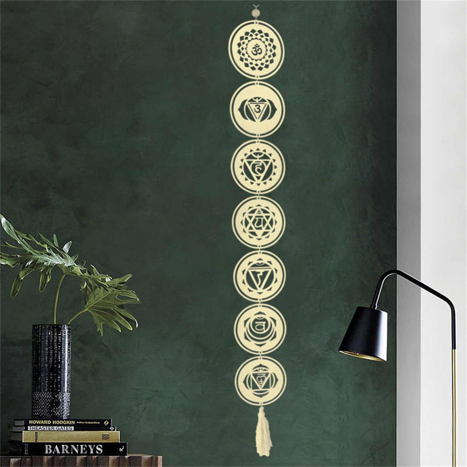 100Fens Bohemian Style Wooden Seven Chakra Ornaments Home Wall ...