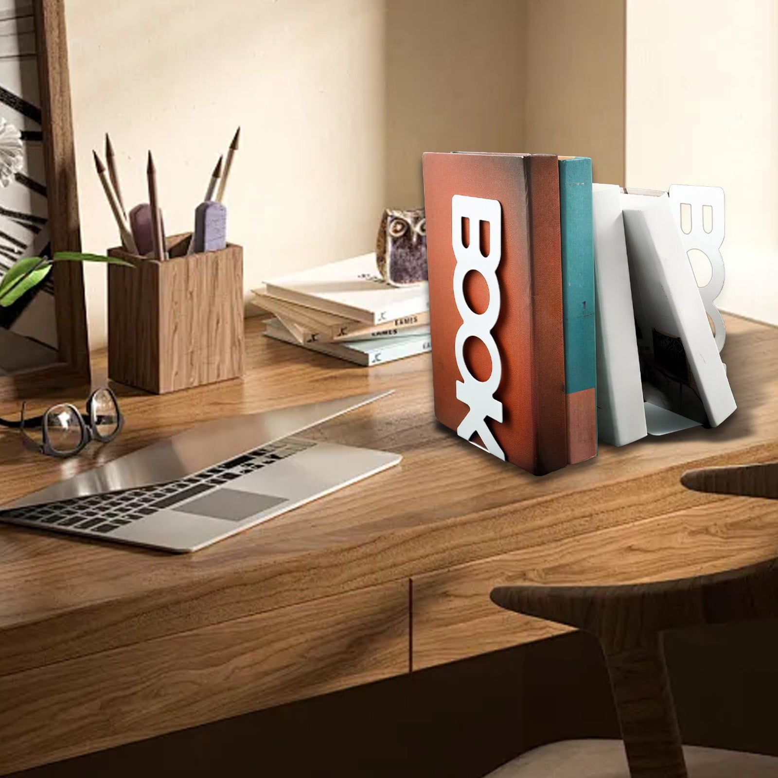 100Fens Bookshelf Bookends Suitable For Bookshelf File Bookends Desktop ...