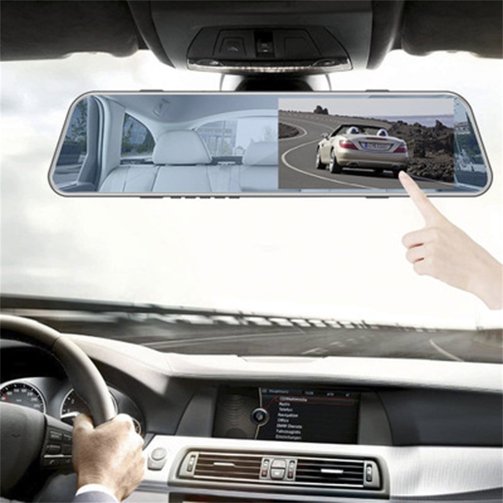 100Fens Car DVR Mirror Video Recorder 1080P Screen Dashcam Lens ...