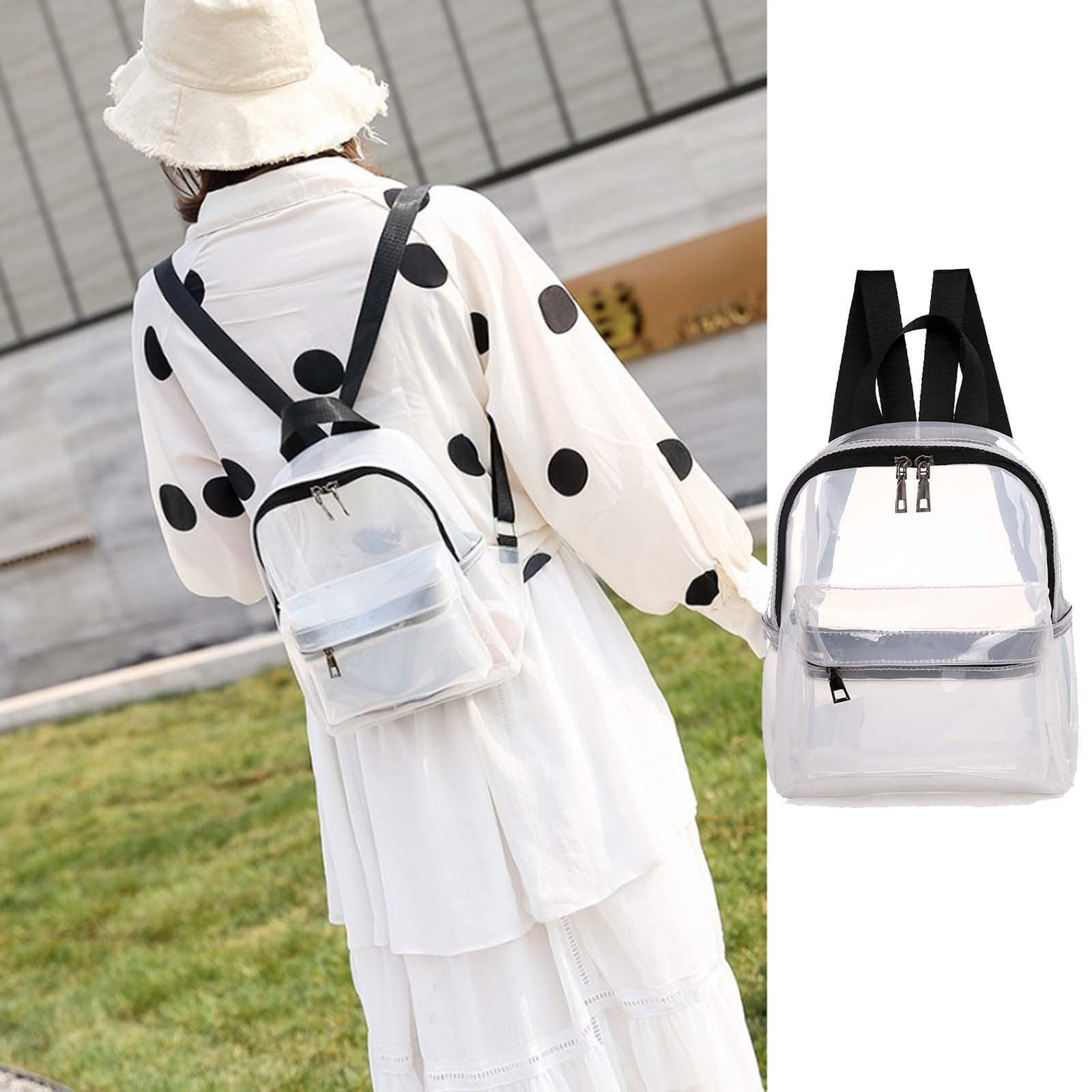 100Fens Clear Mini Backpack Stadium Transparent Small See Through Bag ...