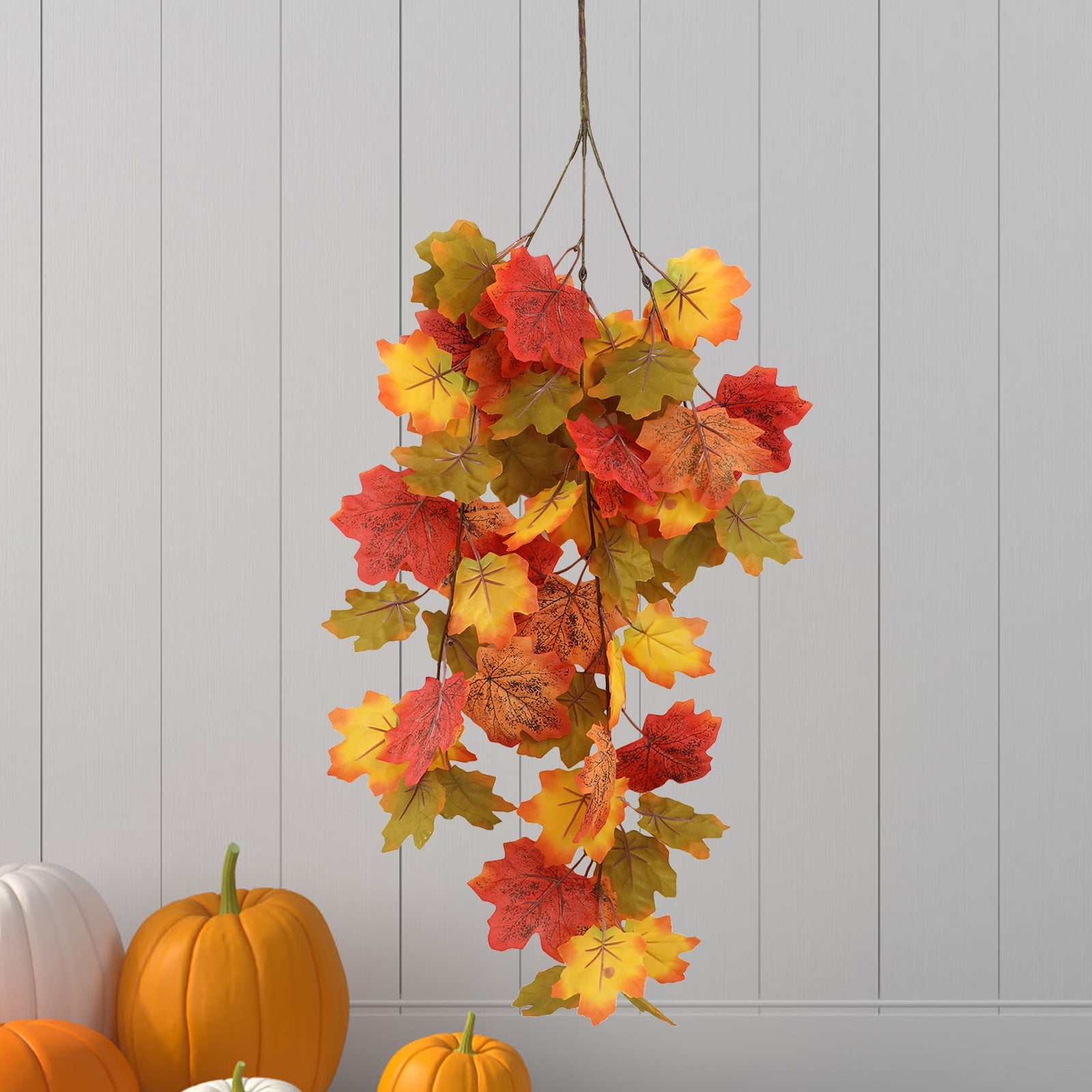100Fens Maple Leaf Garland Wall Hanging Plant Vines For Thanksgiving ...