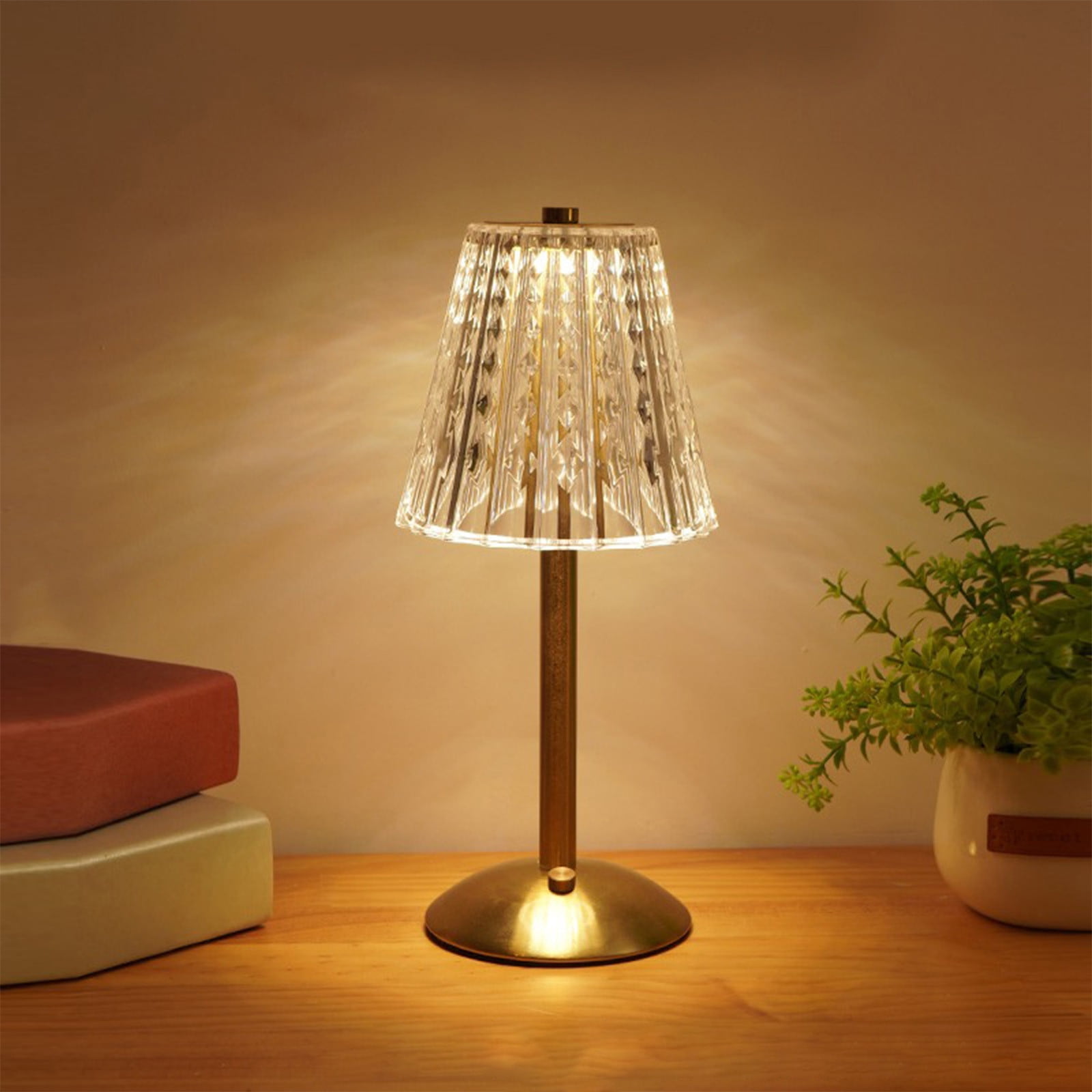 100Fens Crystal Lamp for Bedroom,Small Lamps for Small Spaces,3 Colors ...