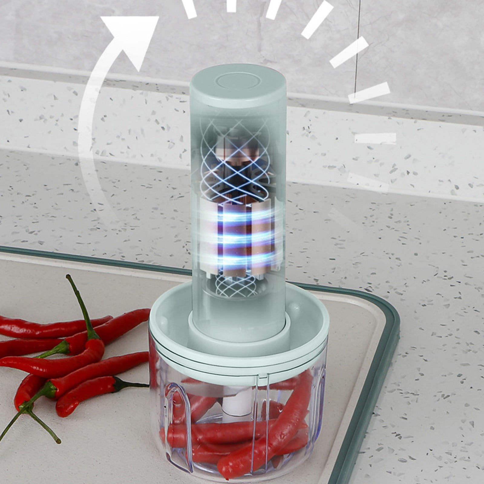 100Fens Electric Chopper Portable Vegetable Chopper 250Ml 3 Blades Usb ...