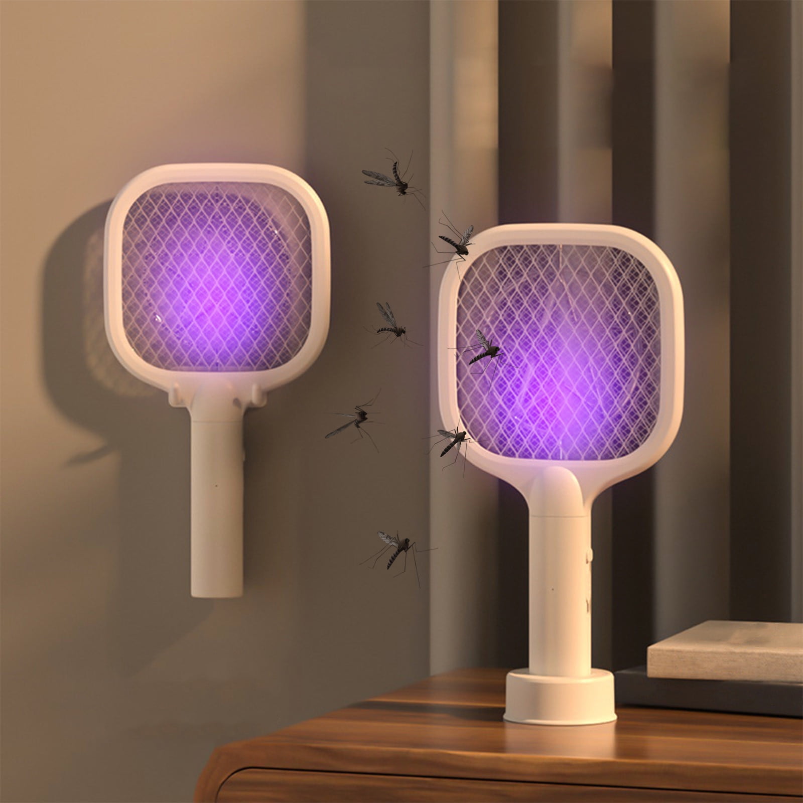 100Fens Electric Fly Swatter,3000V Rechargeable 2 In 1 Fly Swatter ...