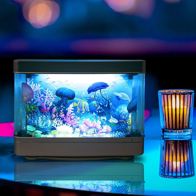 100Fens Fish Lamp Decor Fake Fish Tank Mini Aquarium Artificial Fish ...