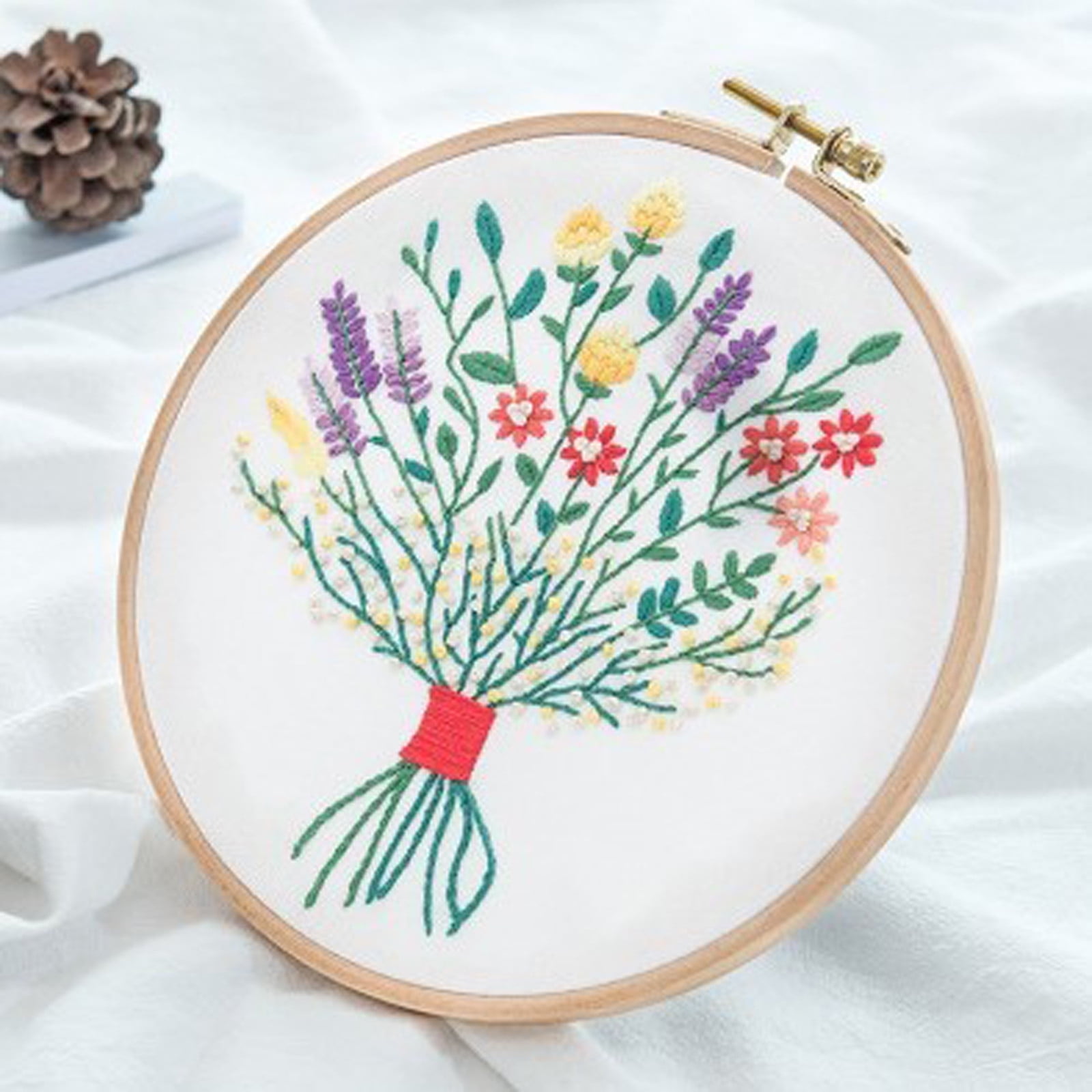 100Fens Full Range Of Embroidery Stitch Stamped Embroidery Cloth With Floral Kit - Walmart.com