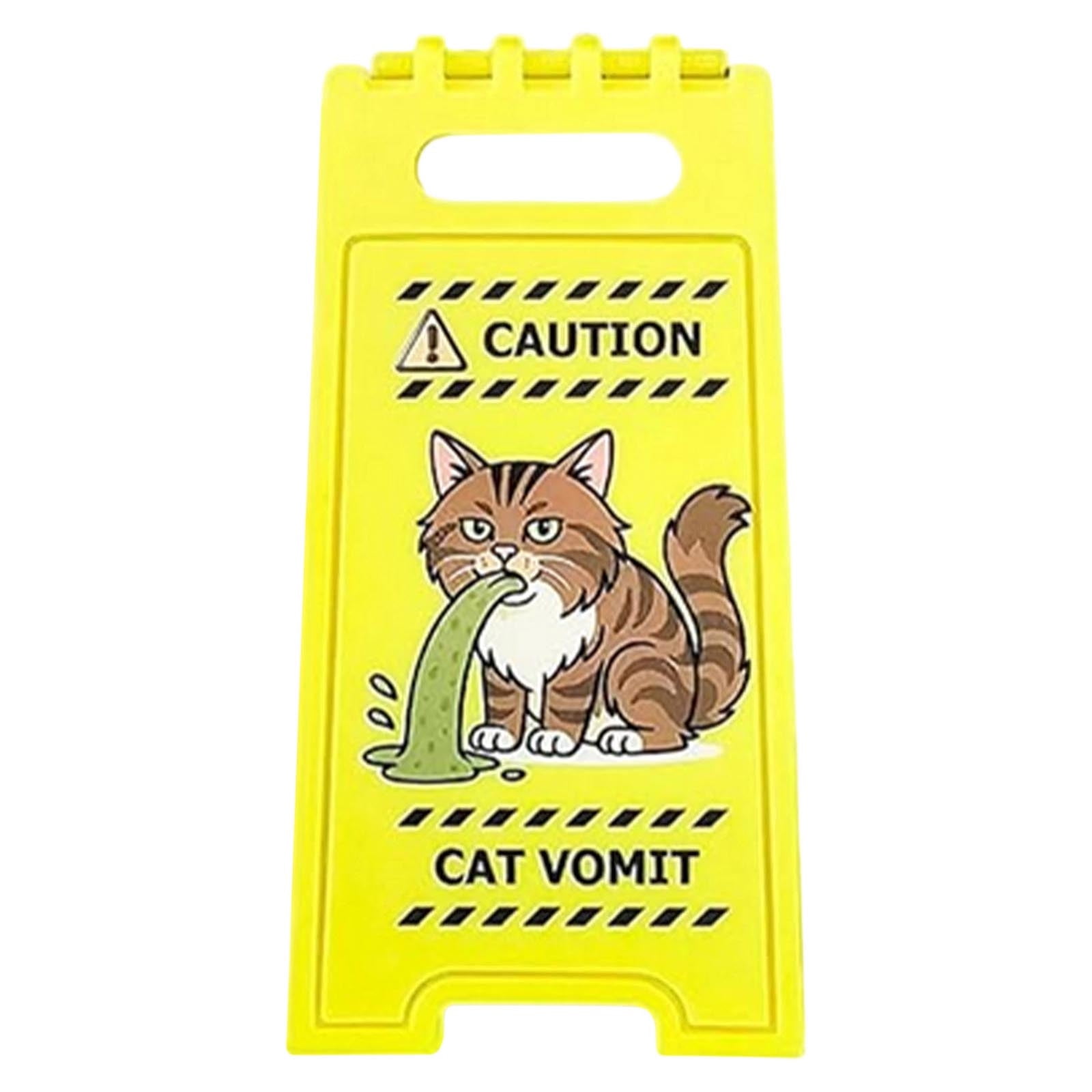 100Fens Funny Beware Of Cats Vomitus Mini Foldable Table Sign Double ...