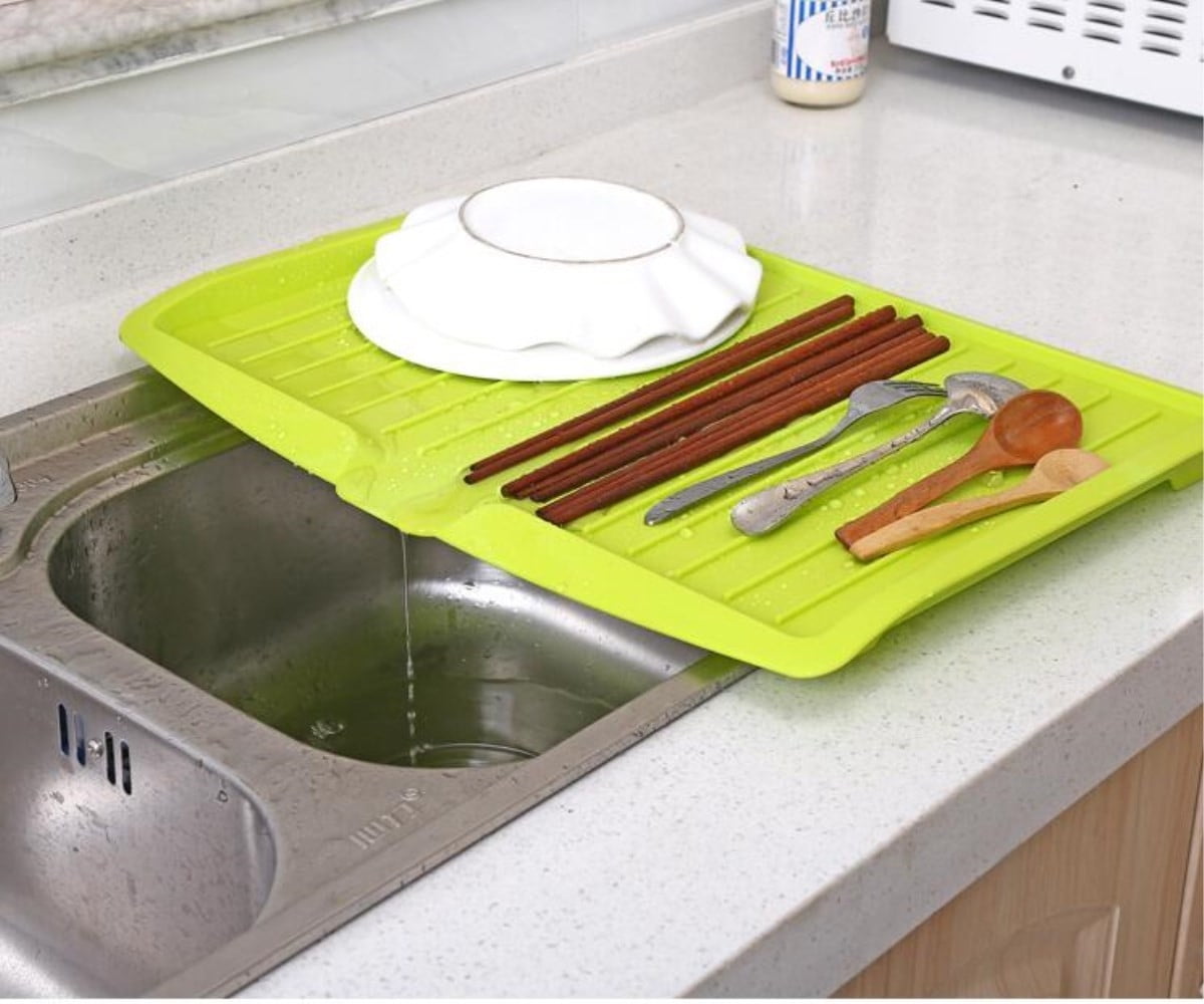 100Fens Kitchen Drain Board Large Plastic Draining Tray with Drop Slope ...