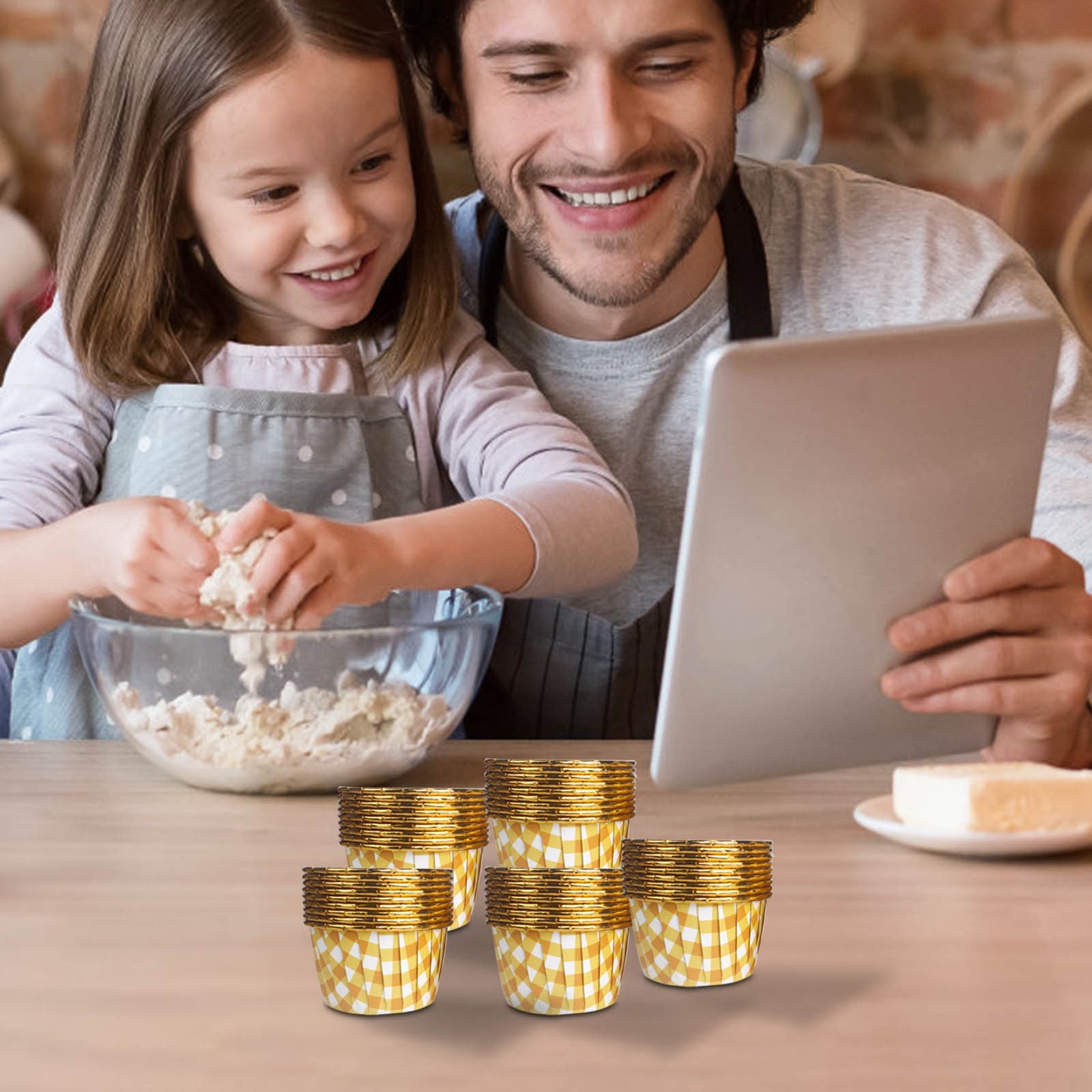 100Fens Large Flanged Cake Cups Multicolor Baking Desserts High ...