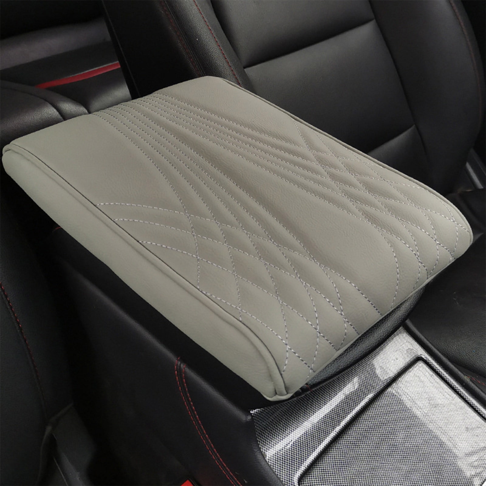 100Fens Leather Car Armrest Box Pad Car Center Console Cover - Armrest ...