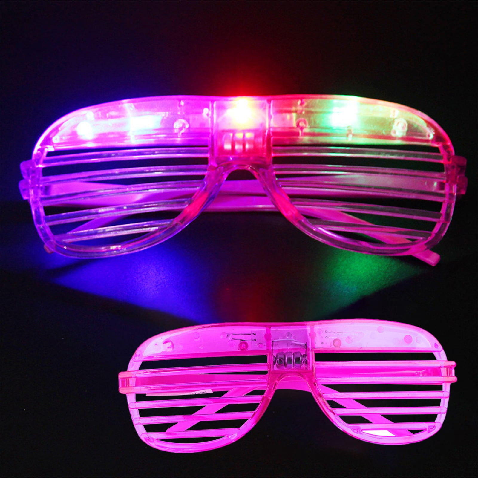 100fens Light Up Glasses Party Suppliesglow Glasses Costumes Neon Flashing Plastic Shutter