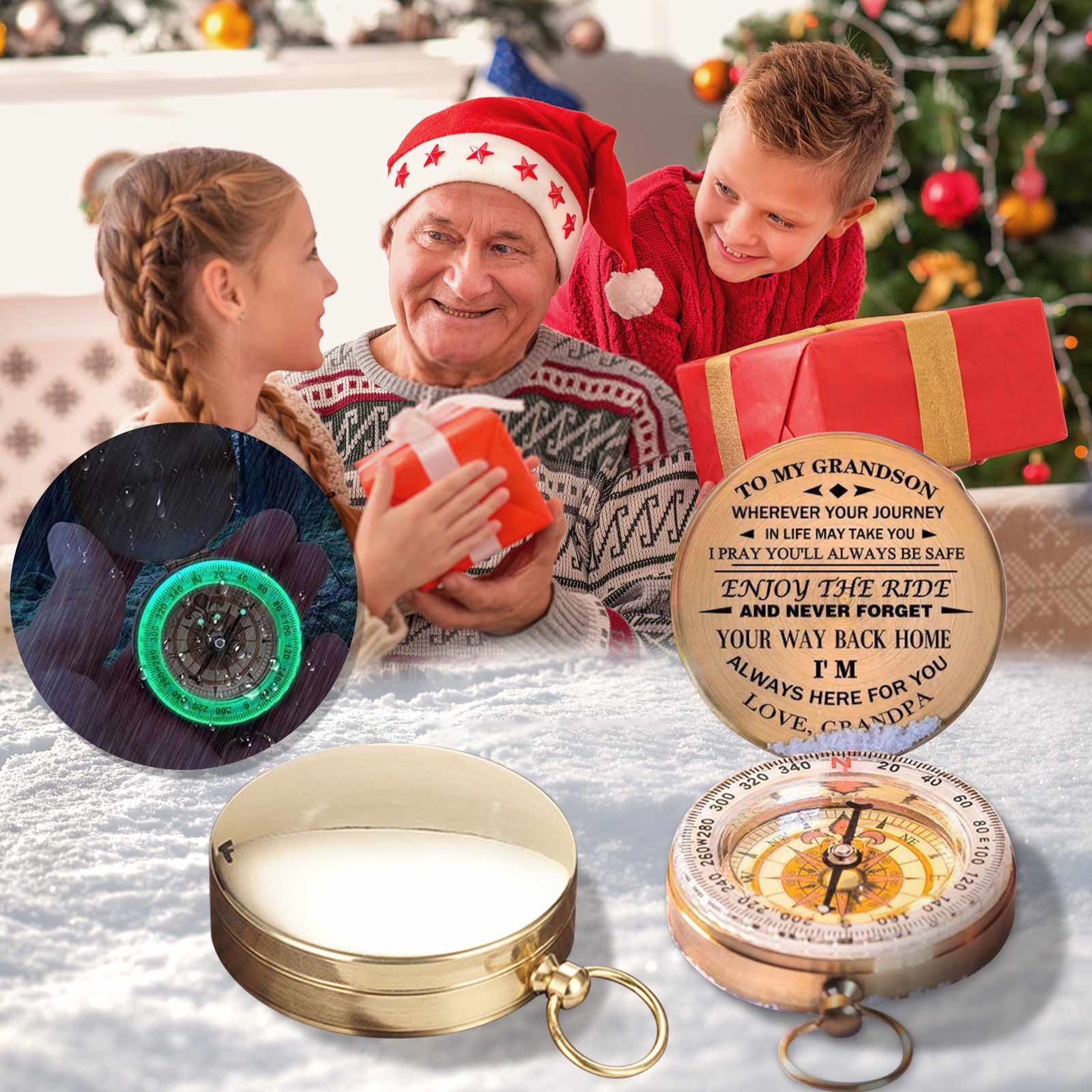 100Fens Luminous Compass Dad to Son Enjoy The Ride Compass Gift for ...
