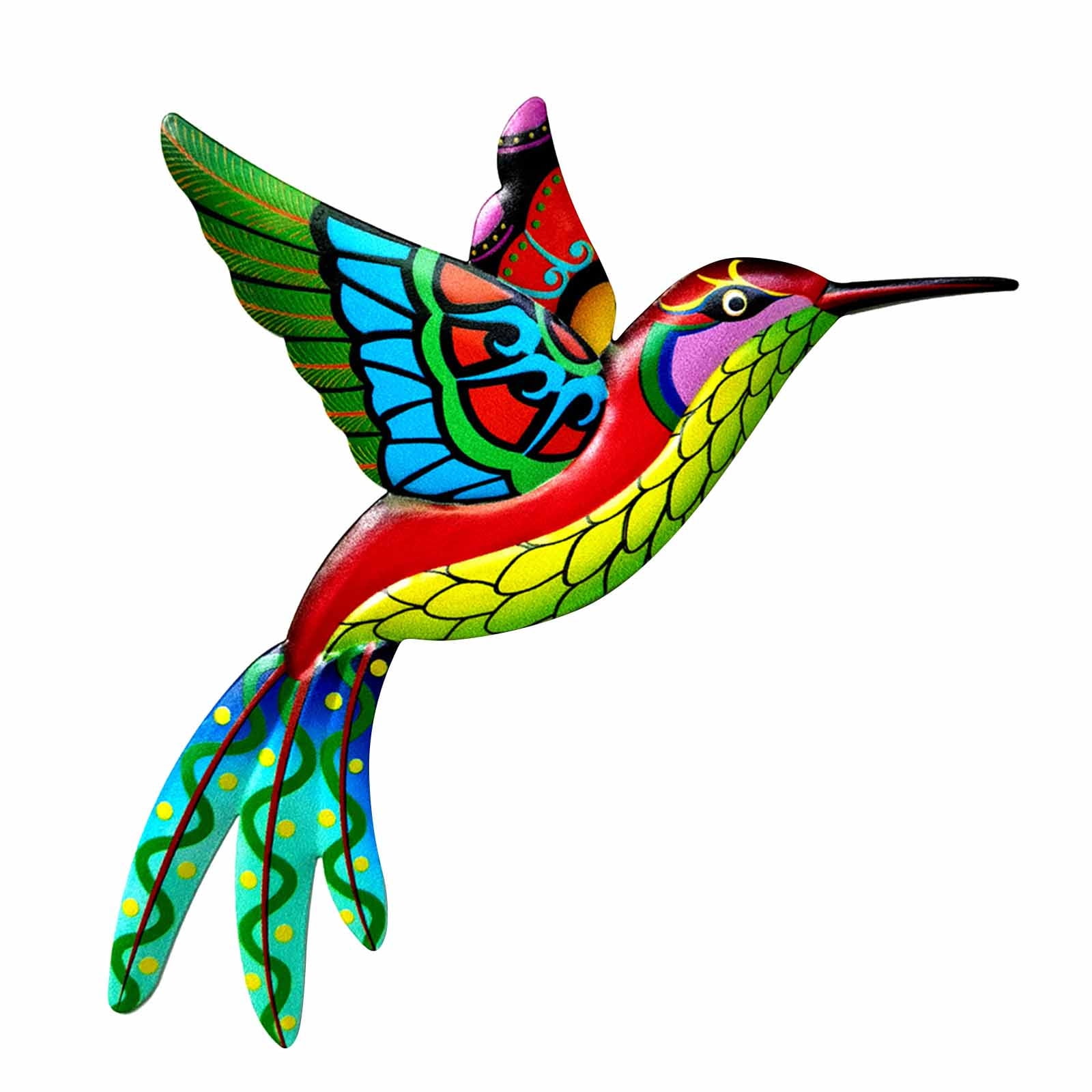 100Fens Metal Hummingbird Wall Art Decor,Metal Colorful Birds Outdoor ...