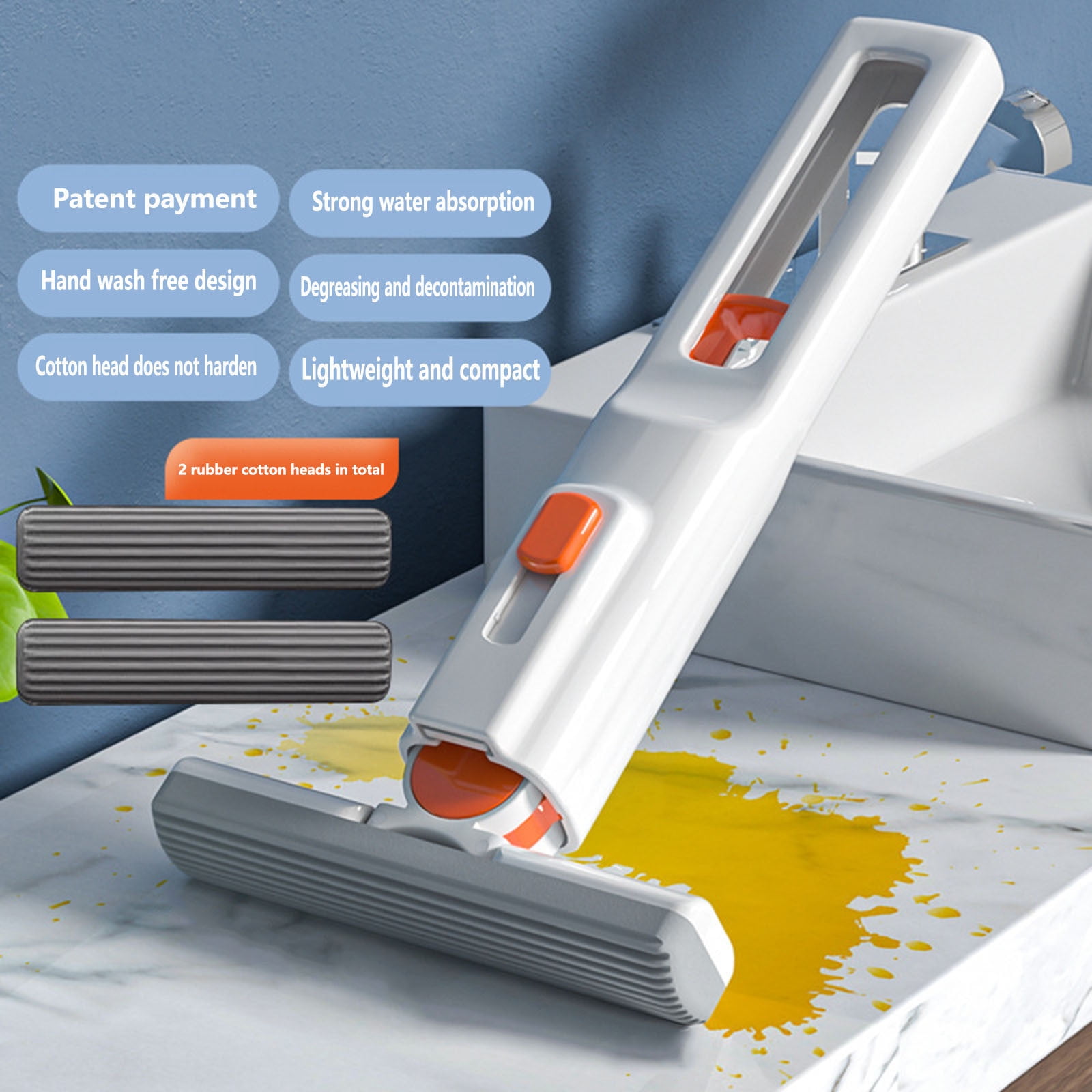 100Fens Mini Mop-Self Cleaning Mop-Sponge Mop Mini For Small Spaces ...