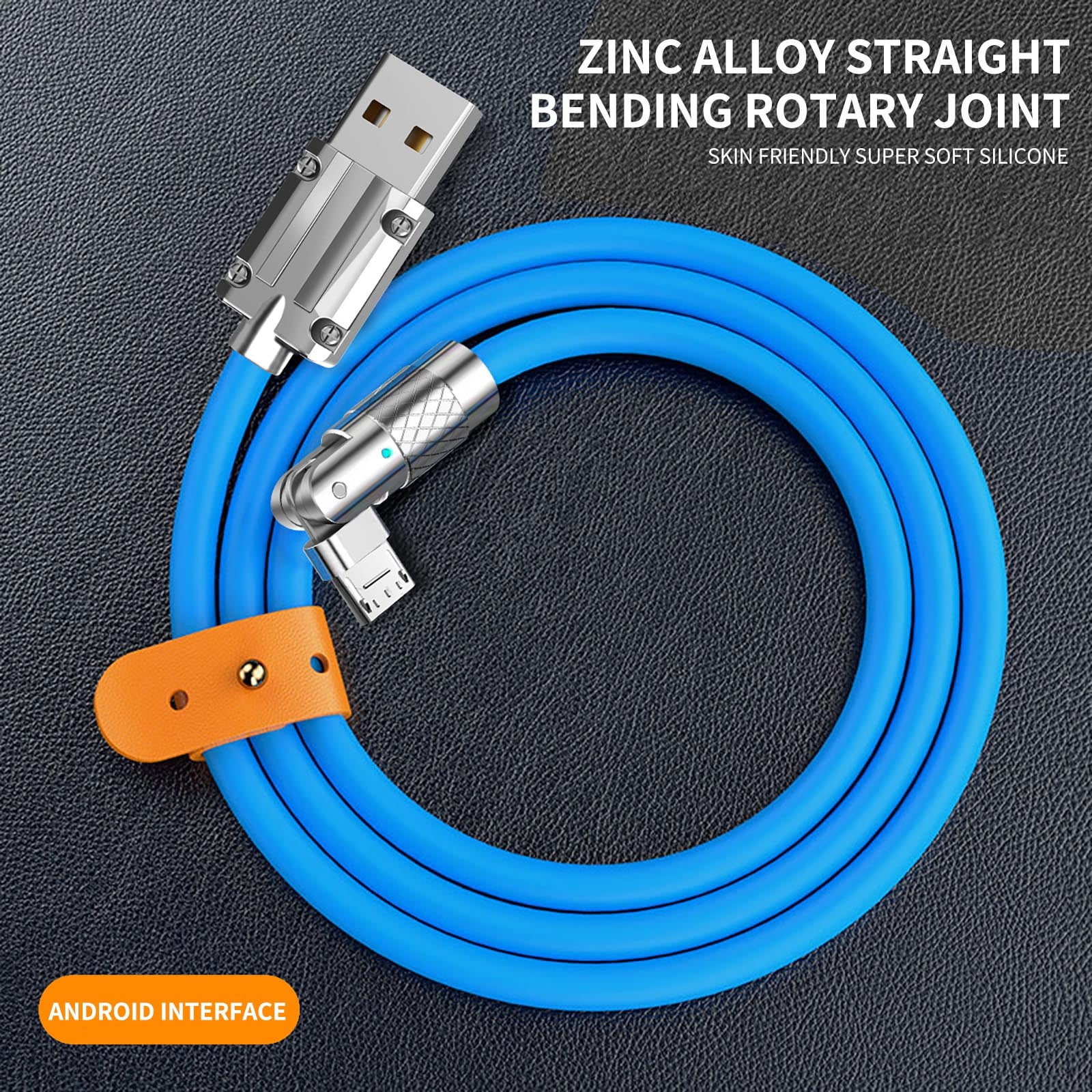 100Fens Mobile Phone Data Cable Elbow 180 ° Rotation Liquid Silica Gel ...