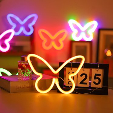 BrightSide 12" Heart Shaped LED Neon Table Light, Pink, Battery-Powered ...