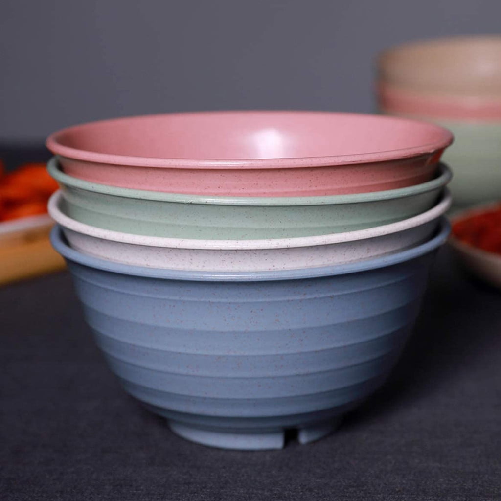 100Fens Plastic Bowls- Microwave- Dishwasher Safe Cereal Bowl Large X ...