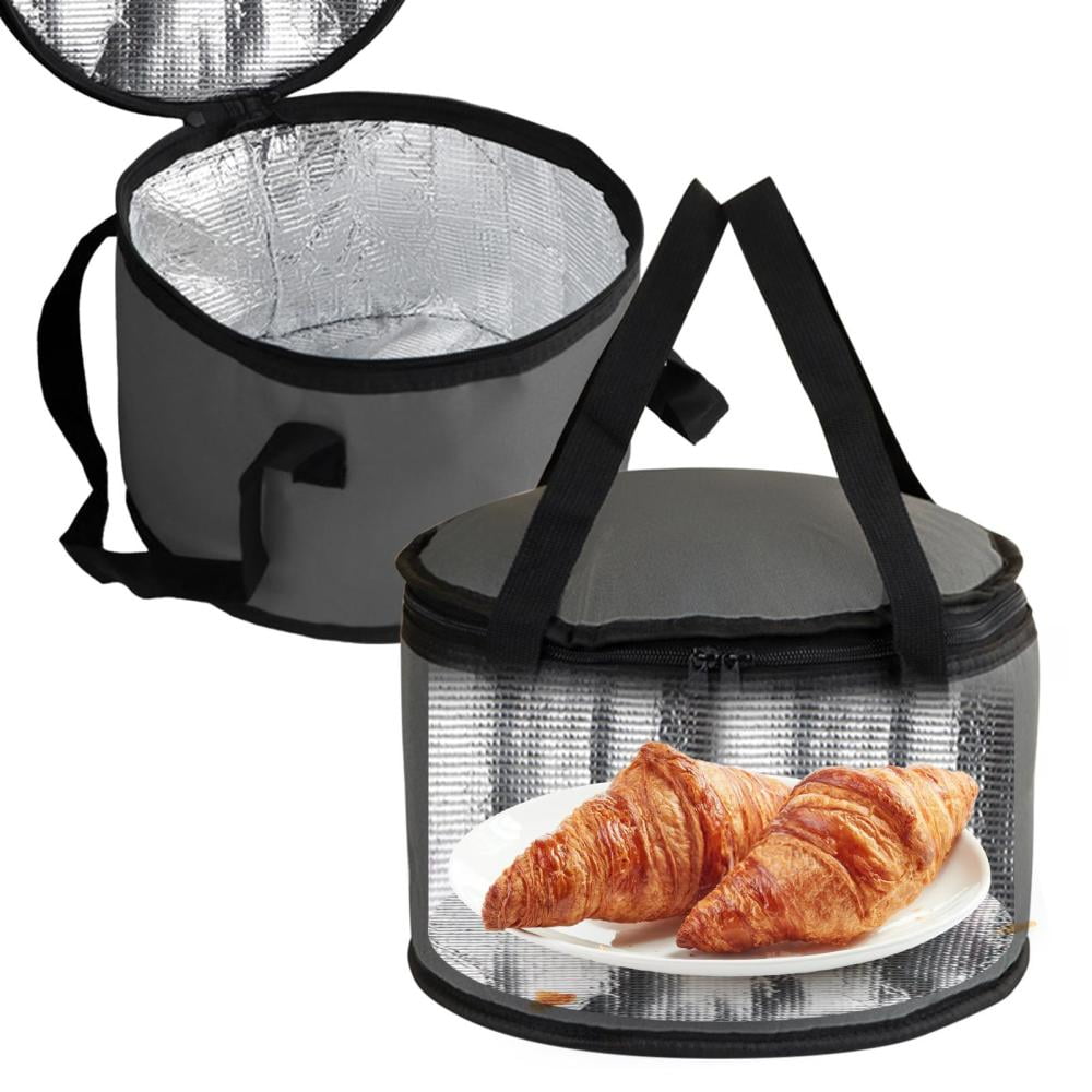 100Fens Round Pie Carrier 11 X 7 Inch With Dish Tray Stacker Insulated Casserole Carrier With ...