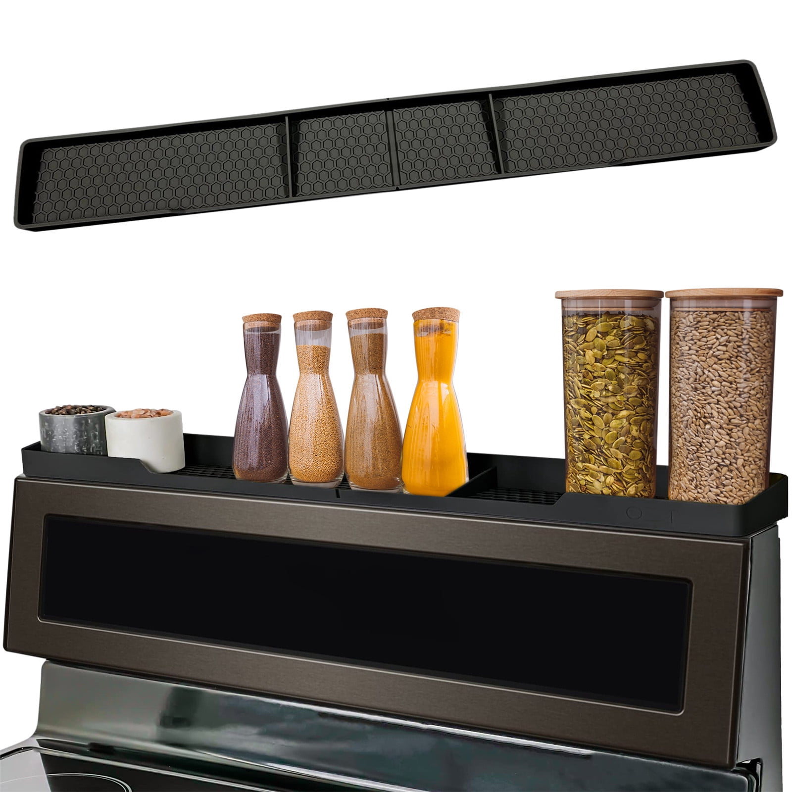 100Fens Silicone Over the Stove Top Spice Shelf for Back of Stove ...