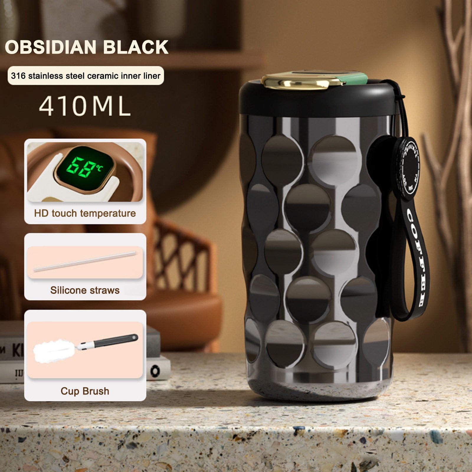 100Fens Smart Coffee Thermos, Limited Edition Thermos, Portable Thermos ...