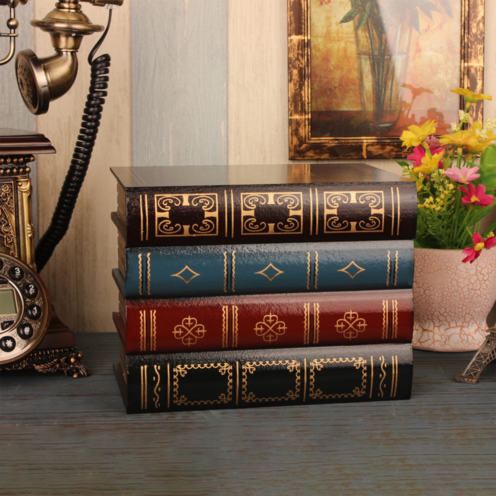 100Fens Vintage Style Fake Book Props Simulation Book Jewelry Box ...