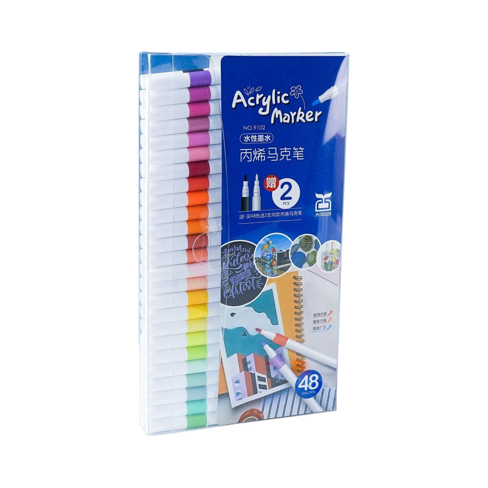 100Fens Water-Based Acrylic Marker Set Student Multi-Colored Acrylic ...