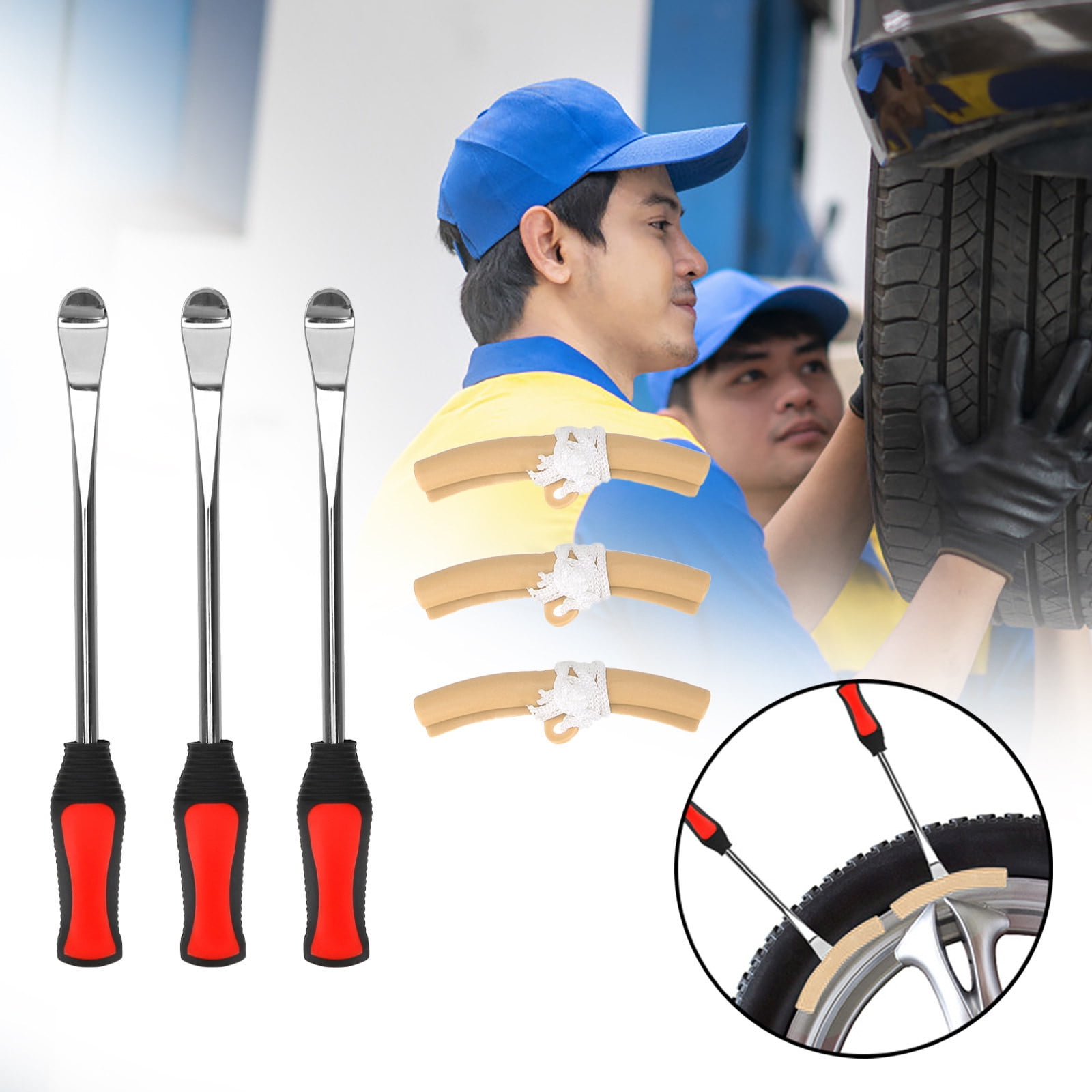 100Fens Wheel Replacement Removal Tire Lever Tools Three Pry Bars Three ...