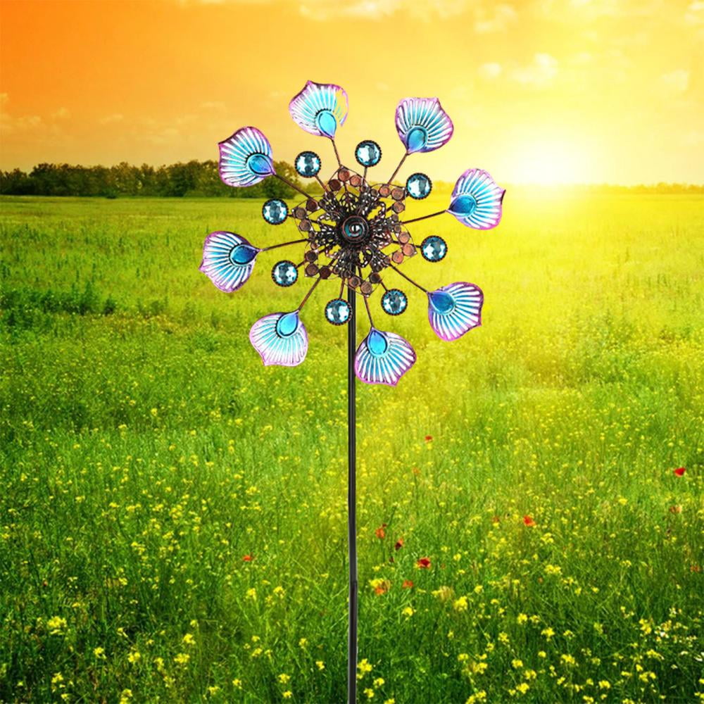 100Fens Wind Spinne-r,Outdoor Metal Stake Yard Spinners,Garden Wind ...