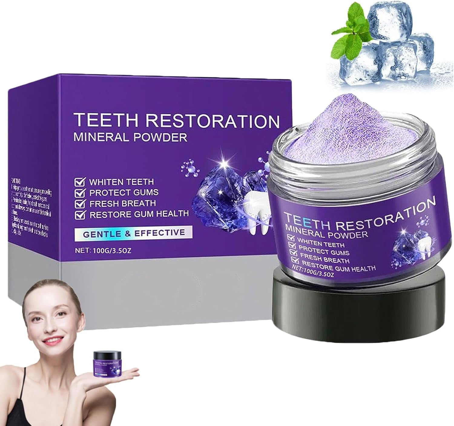 100G/3.5Oz Teeth Restoration Mineral Powder, 2025 New Mineral Tooth ...