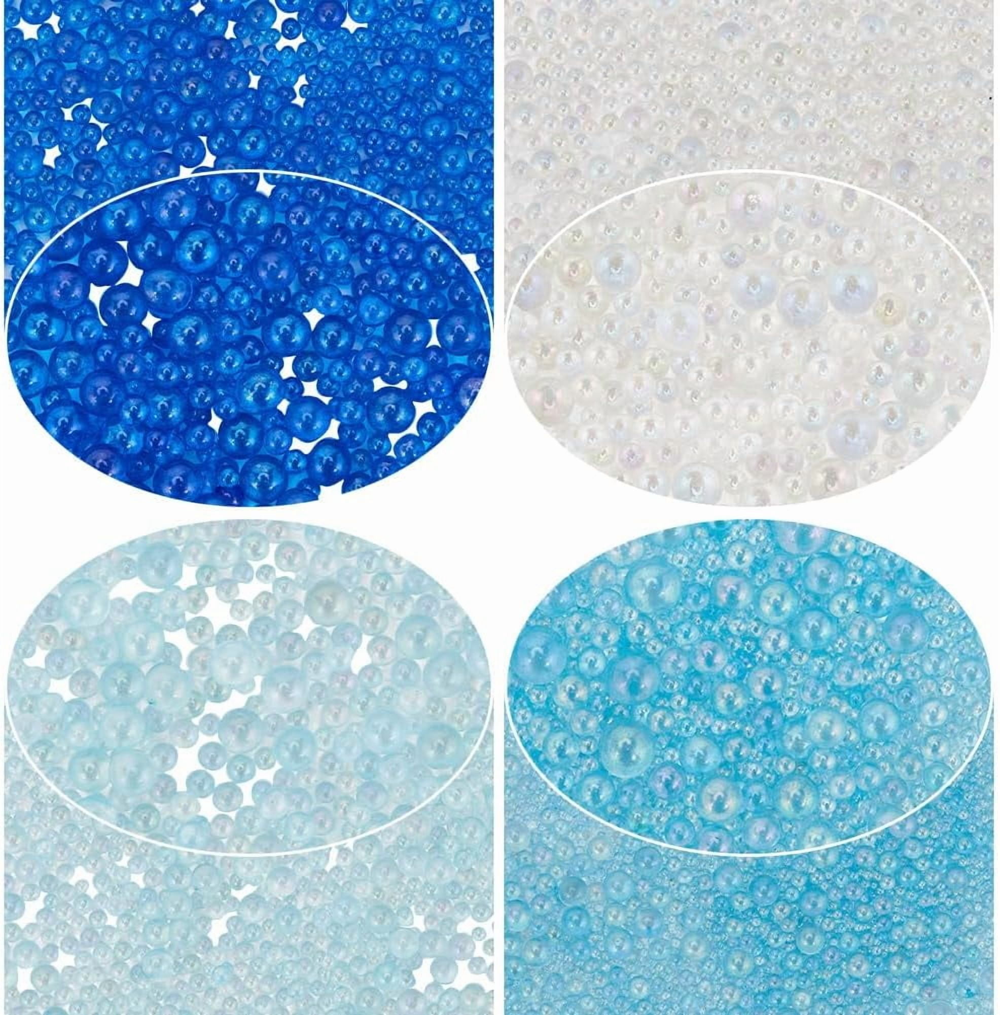 100G 4 Colors Small Vase Filler Beads Glass Bead Bulk Transparent Blue ...