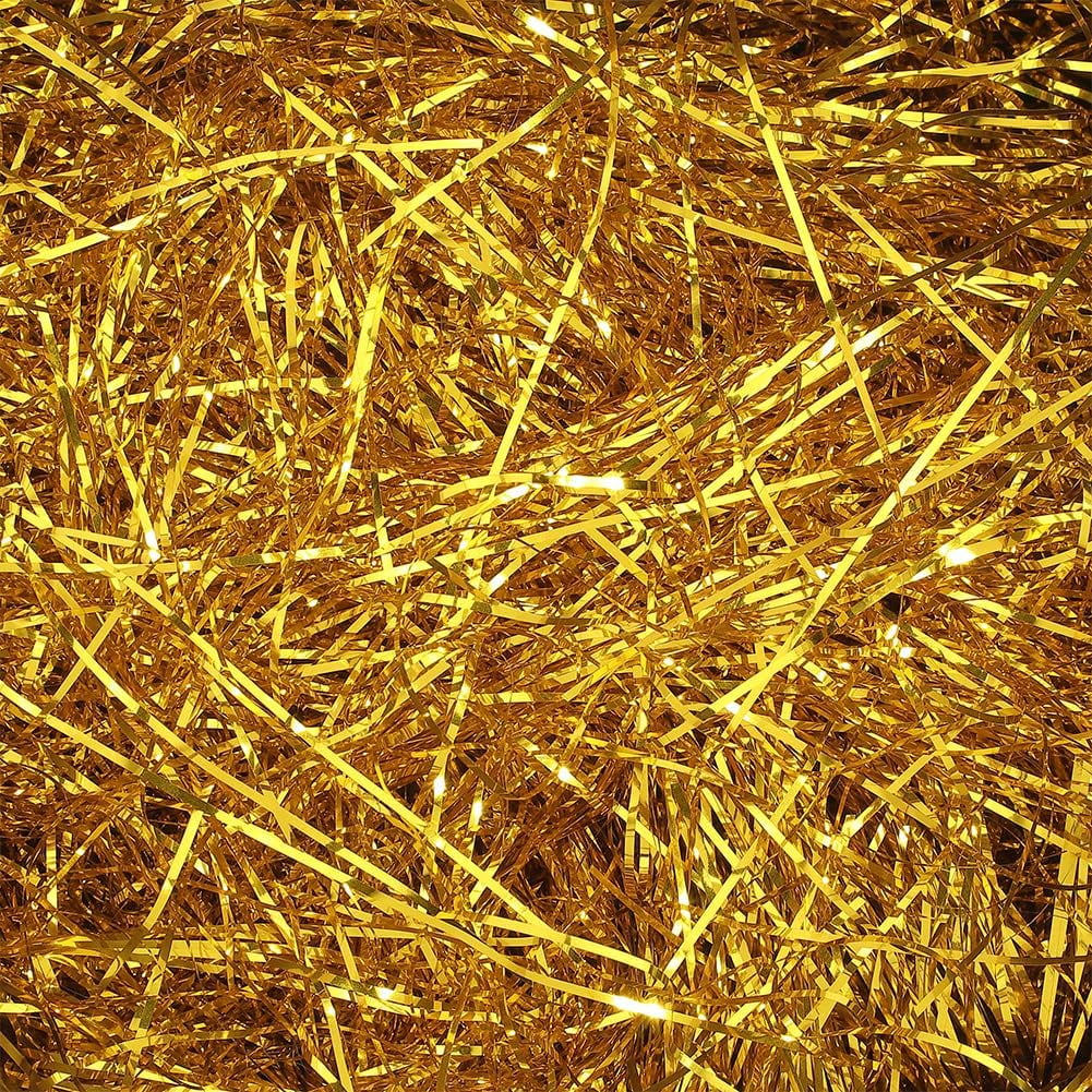 100G Paper Shred Filler Gold Gift Basket Filling Paper Plastic Shiny ...