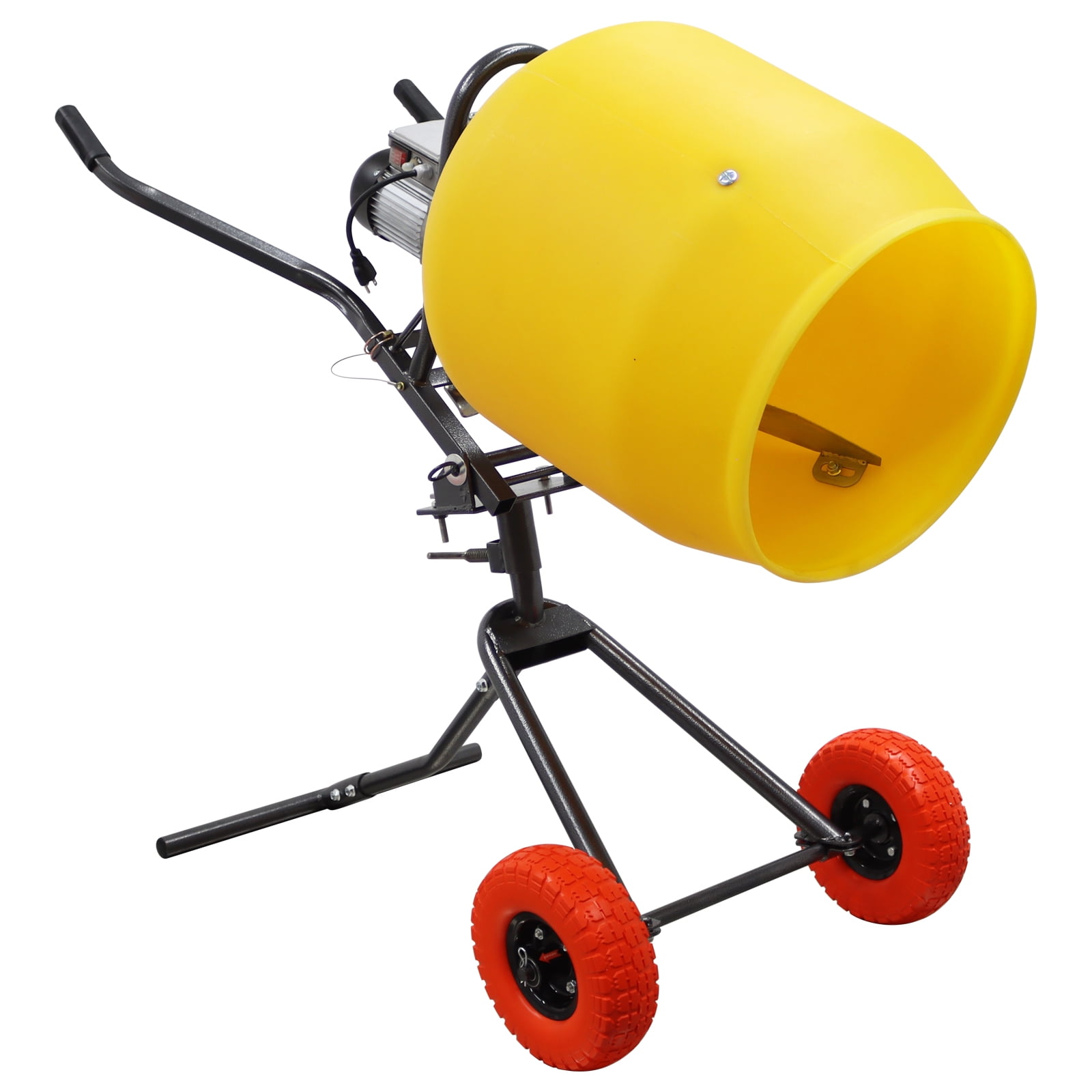 100L Electric Portable Cement Concrete Mixer Machine Mortar Feed Drum ...