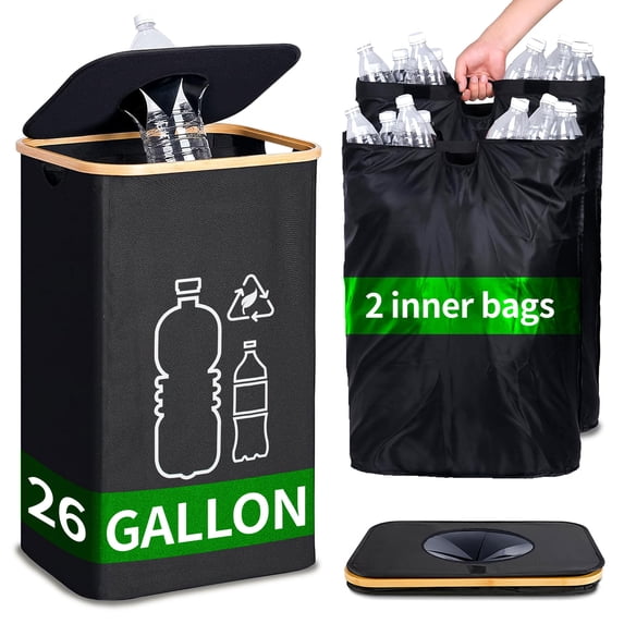 100L Large Capacity Recycling Bin for Bottles & Glass | Heavy-Duty ...