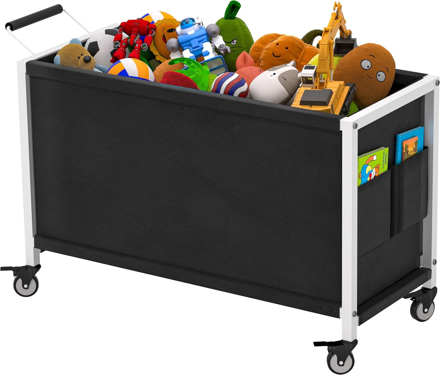 100L Large Kids Toy Box with Wheels, Toy Chest Storage Organizer for ...