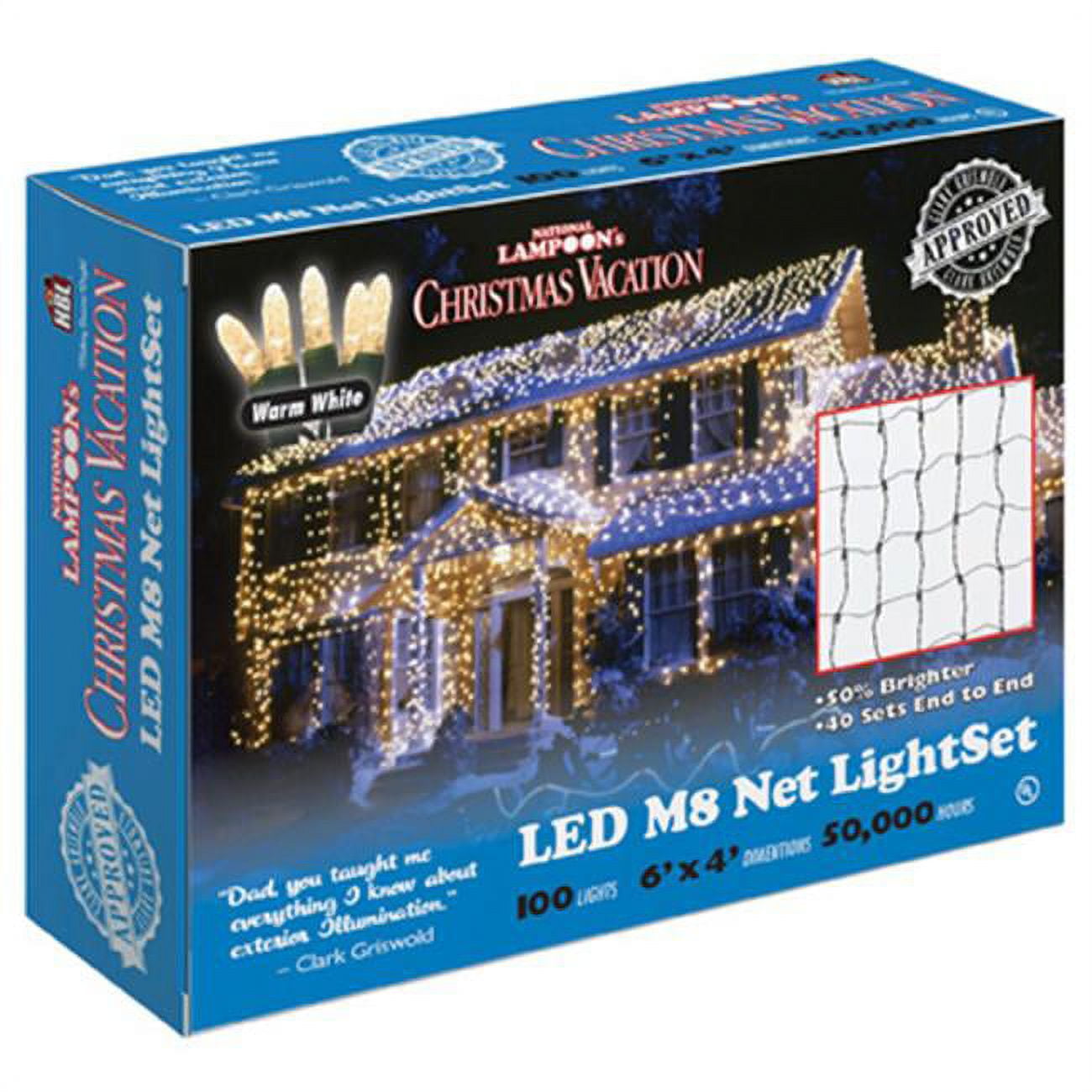 100L WW LED Net Light, PartNo LEDM8NT-100WW-CG, by Holiday Bright ...