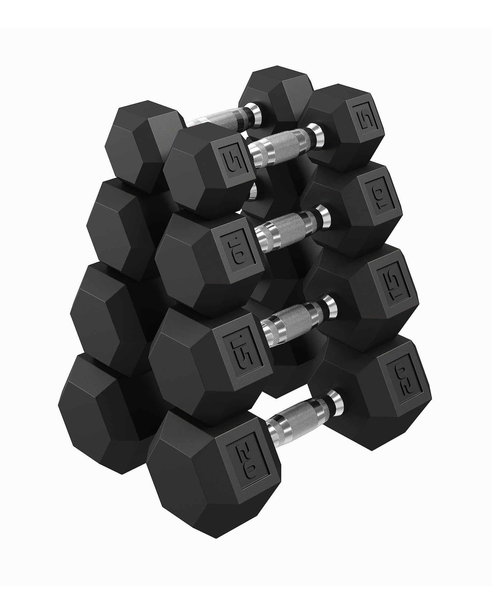 100LB Set Hex Dumbbell,Hand Weights Dumbbells Pair with Cast Iron Core ...