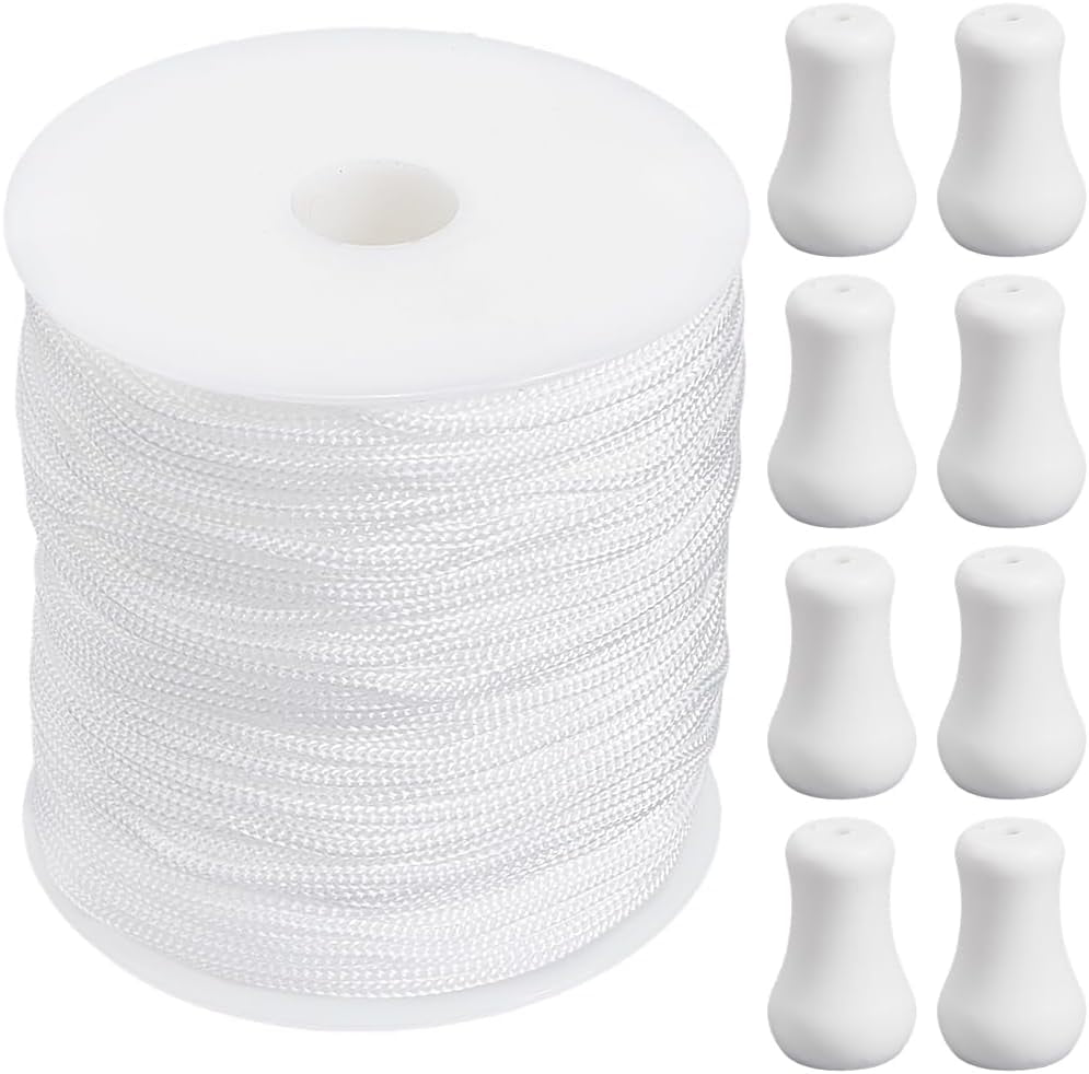 100M/109 Yard 2mm Roman Blind Cord Blind String Pull Cord with 15Pcs ...