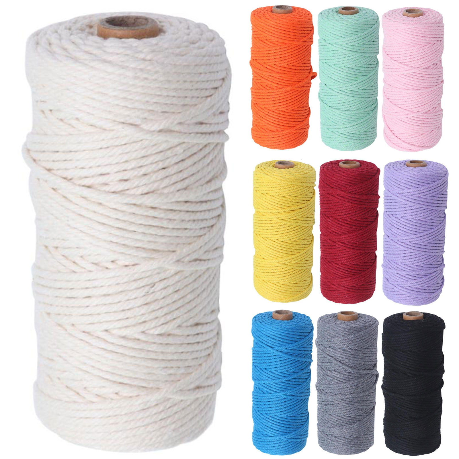 100M/Roll Macrame Cord,2mm x 109yard Cotton Twine String Cord, Woven ...
