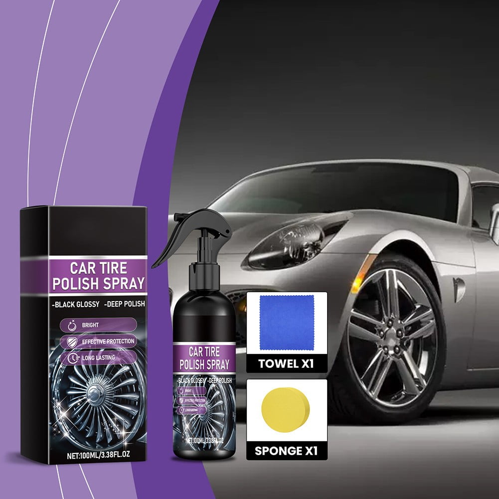 100ML Black Wet Look Tire Shine Dressing -Automotive Clear Coat Tire ...