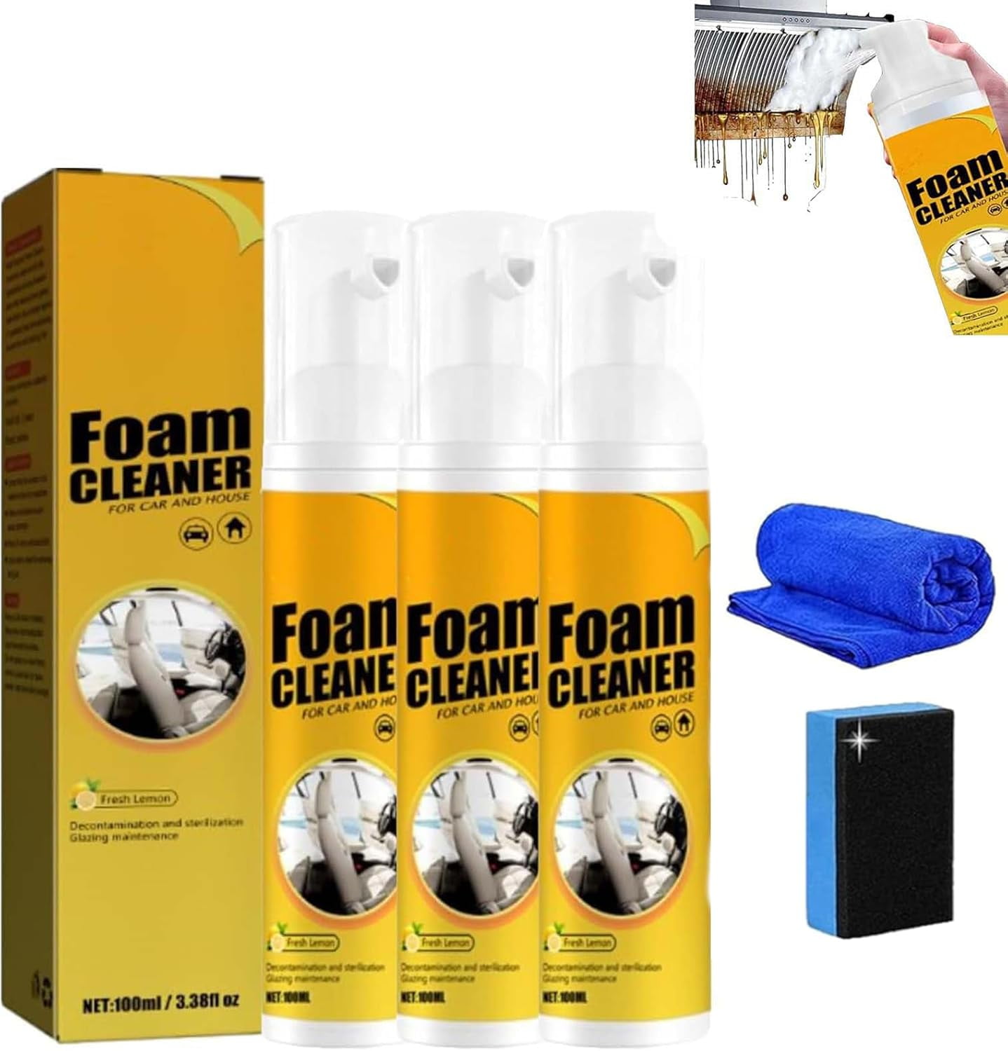 100ML Easy Glow Magic Foam Cleaner, Easyglow Foam Cleaner, Multi ...