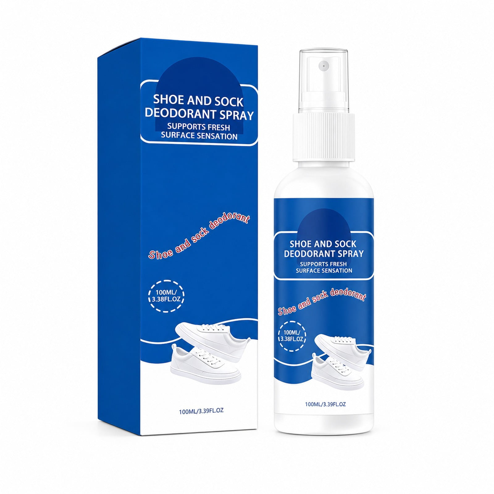 100ML Shoe Deodorant Spray, Long Lasting Foot Odor Eliminator for ...