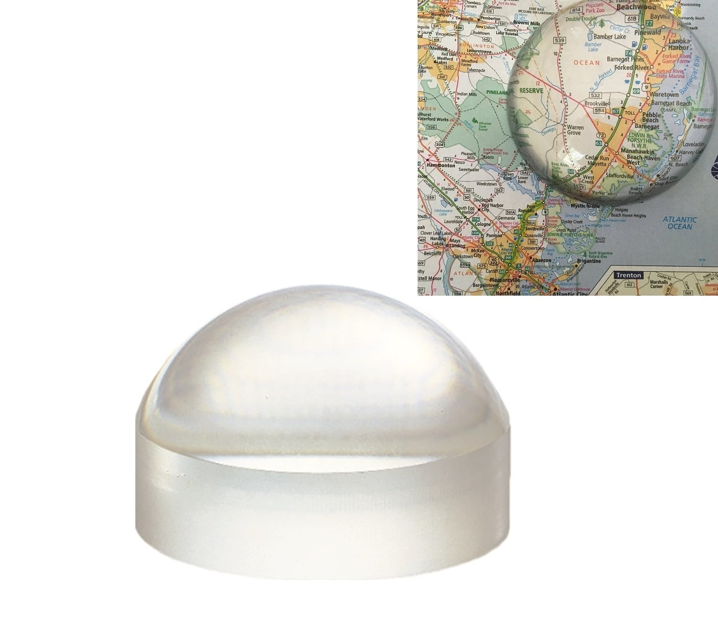 100MM Clear Half Sphere Crystal Ball Magnifying Glass Art Paperweight ...