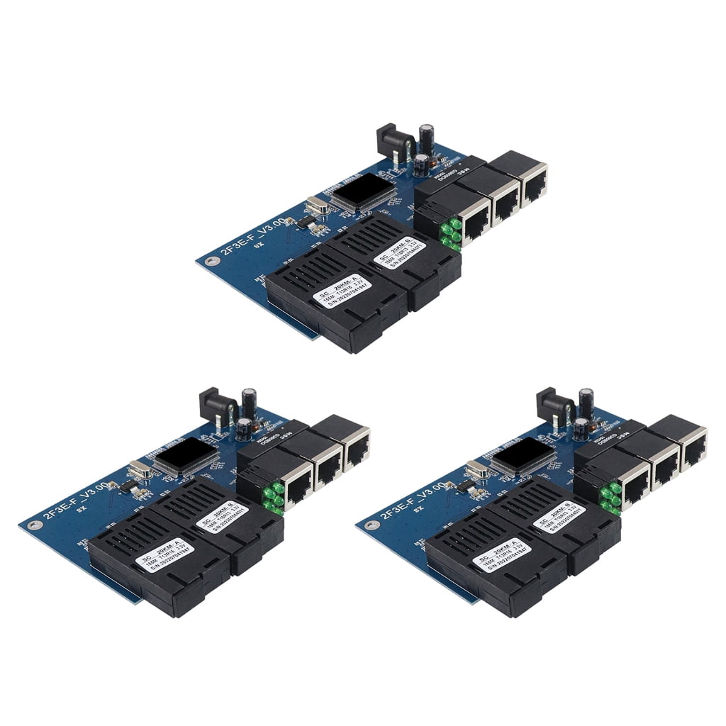 100Mbps Fiber Opt Transceiver 2SFP 3RJ45 Converter For Expansion And ...