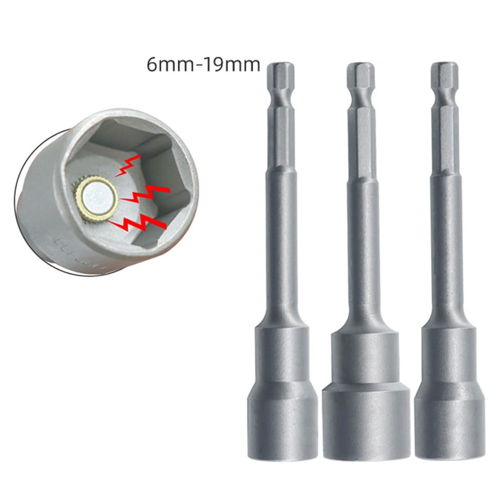 100Mm Long 6Mm-19Mm Hexagon Nut Driver Drill Bit Socket Wrench ...