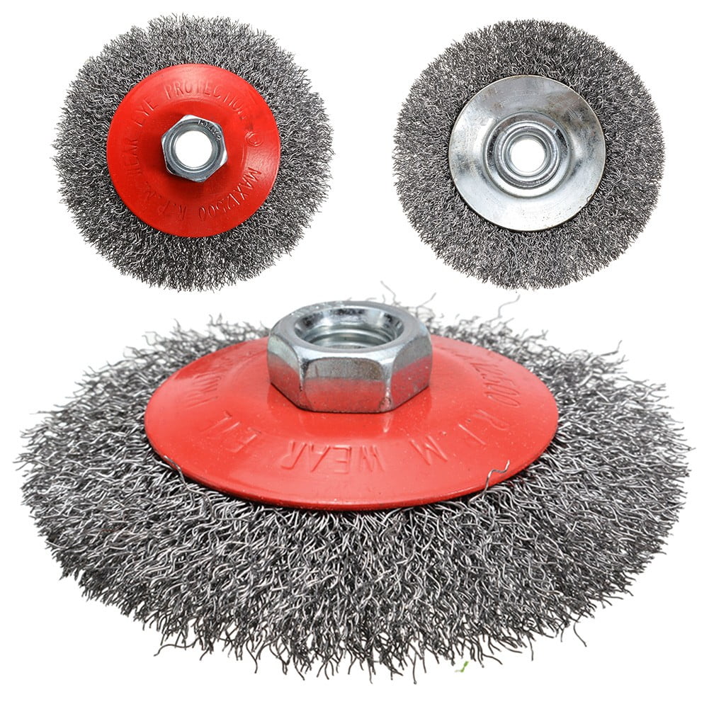 100Mm M14 Thread Rotary Stainless Steel Wire Brush Bevel Wheel Angle ...