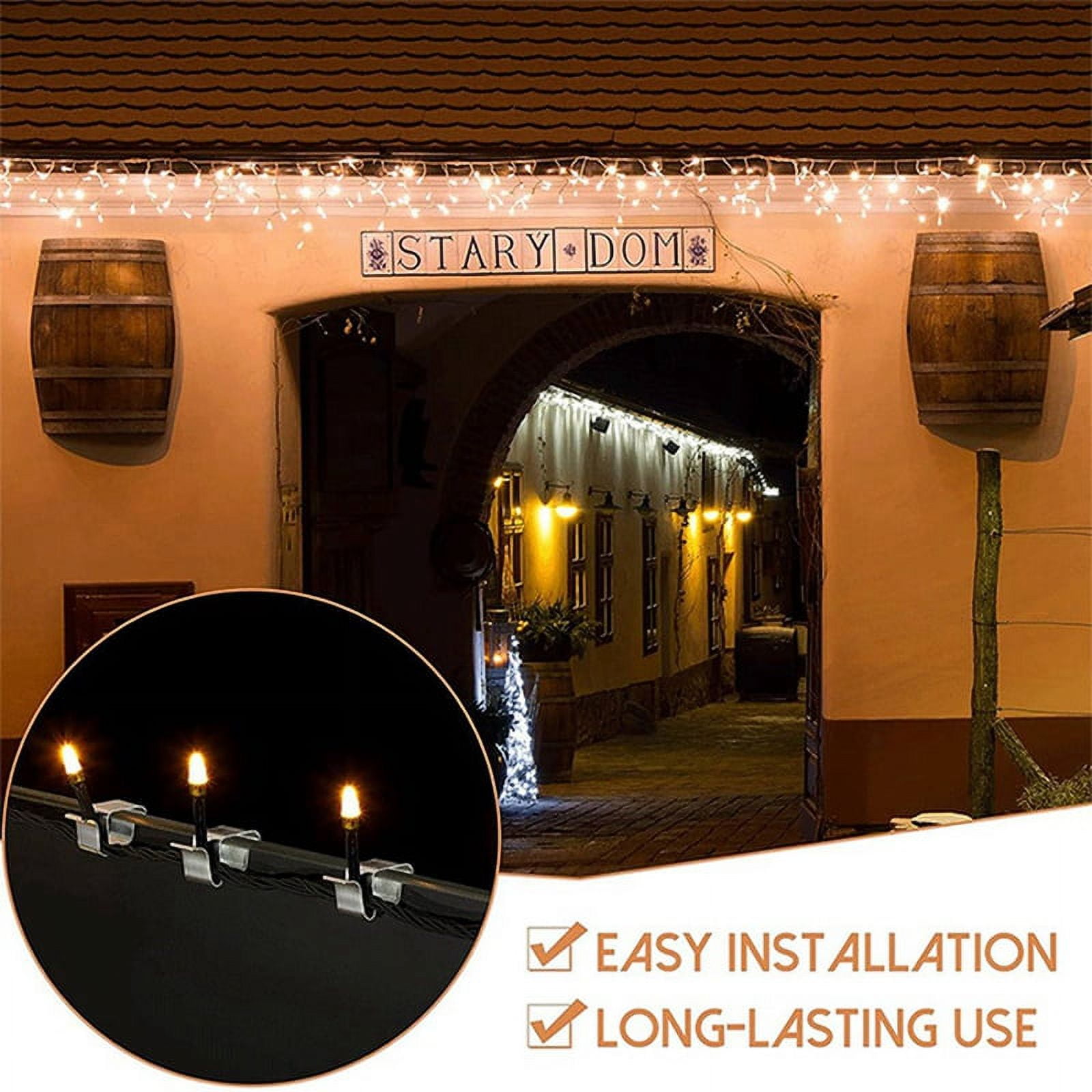 100PC Christmas Lights Gutter Hooks Galvanized Holiday Lights Roof ...